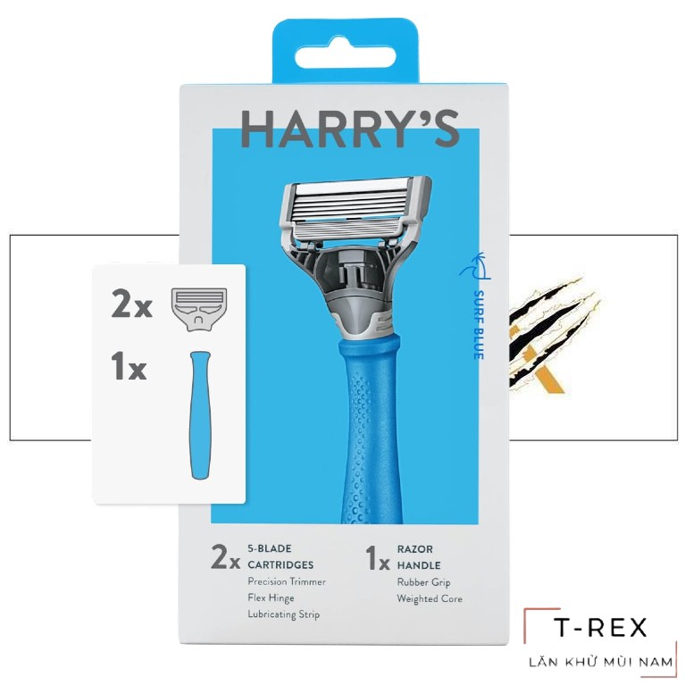 [AUTH ITEM] Harry's Premium Razor Sky Blue (Surf Blue - 1 Handle 2 ...