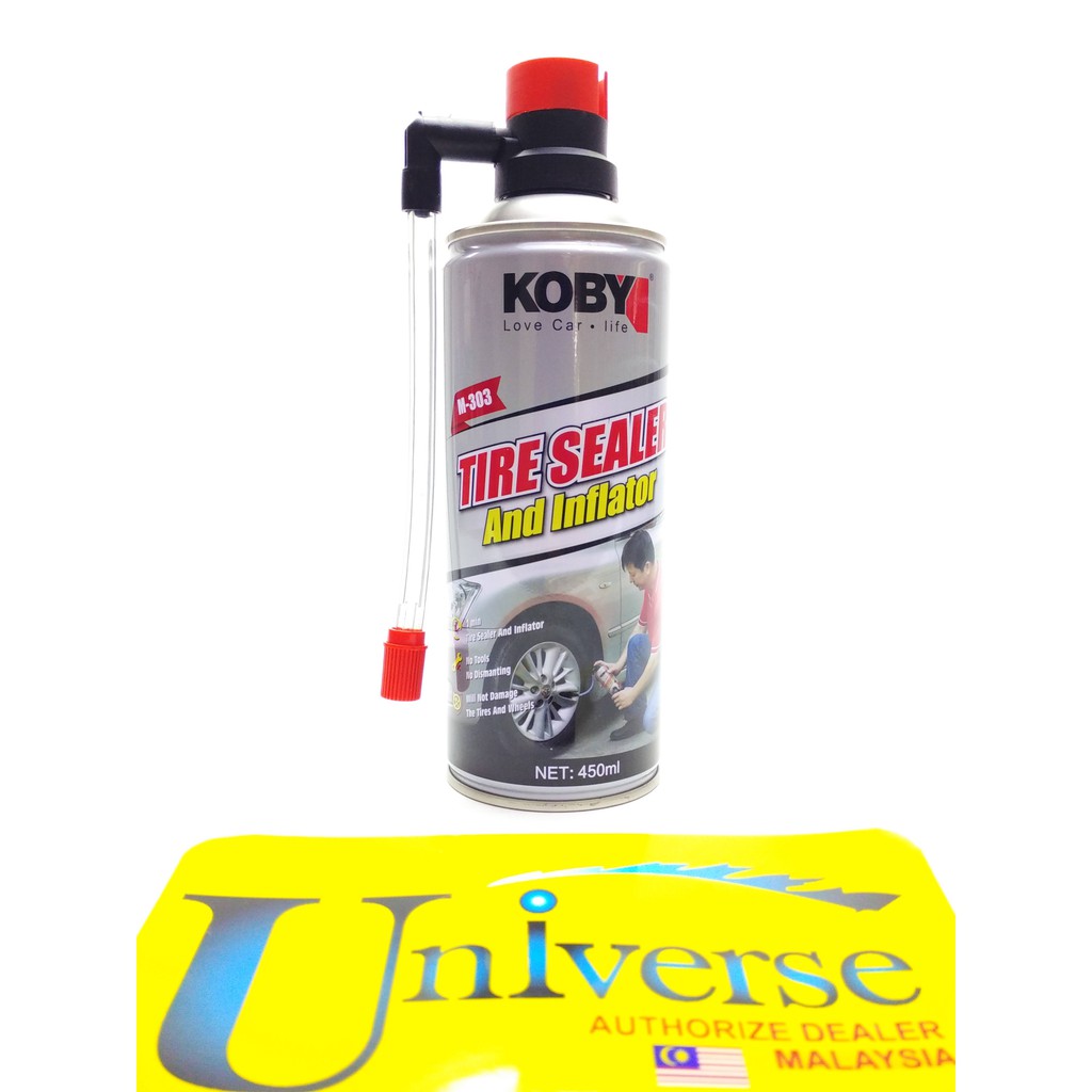 KOBY TYRE SEALER AND INFLATOR Koby Tire Sealer and Inflator - 450ml ...