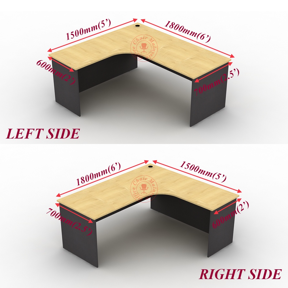 L Shape Office Table / Study Table / Study Desk / Writing Table / Meja ...