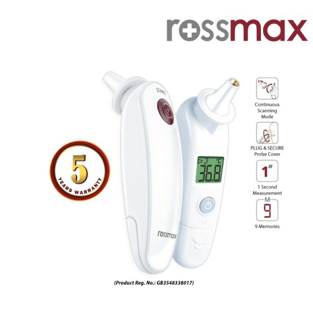 Rossmax Infrared Ear Thermometer | RA600 / Rossmax Disposable Ear Probe ...