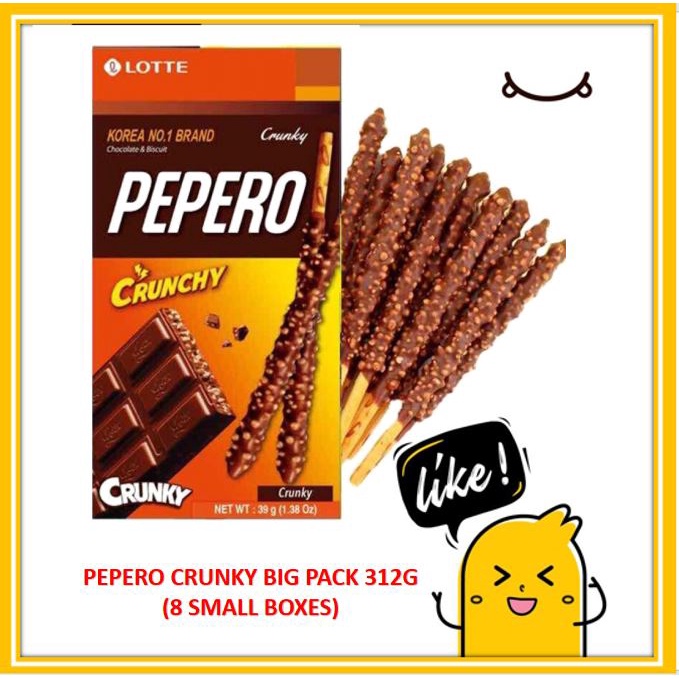 Pepero Crunky Big Pack 312g (8 small boxes) | Shopee Malaysia