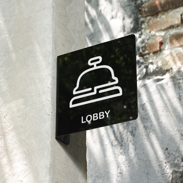 Signage Acrylic Pop Up Sign Square 15 x 15 cm - Lobby | Shopee Malaysia