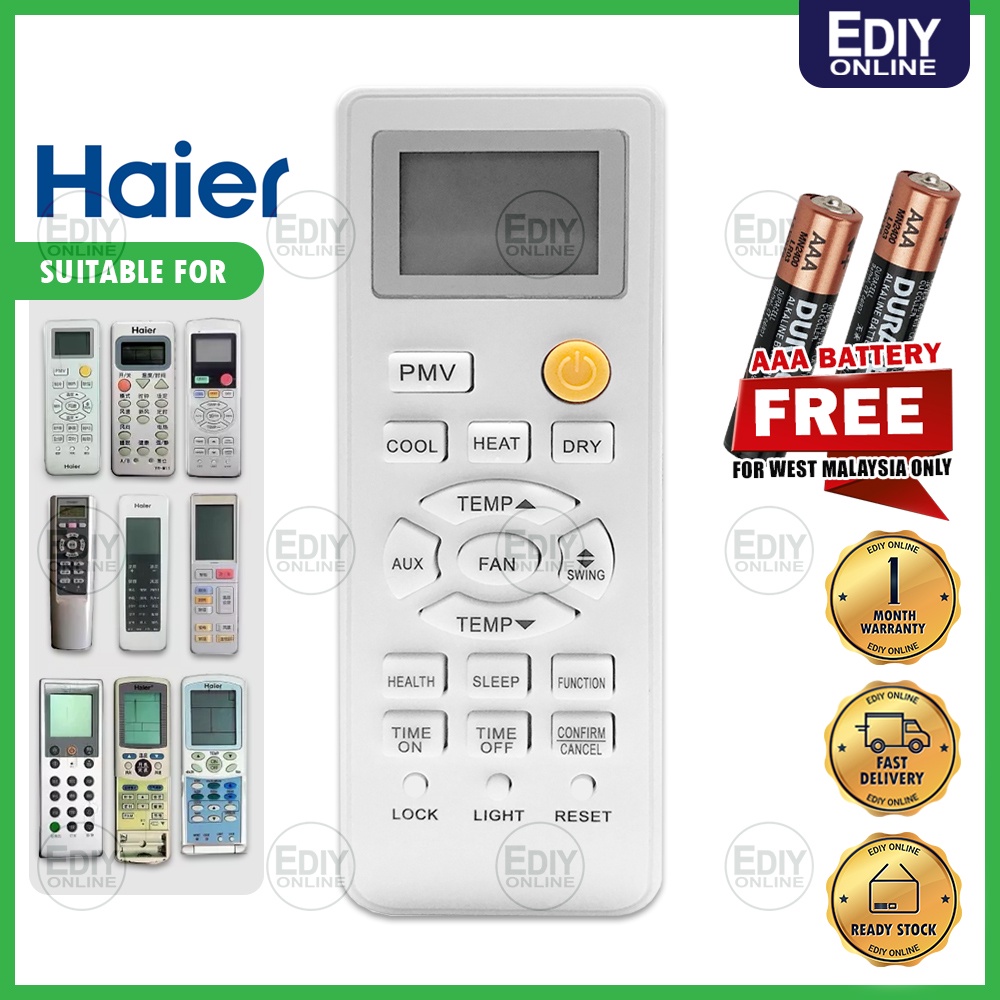 【FREE BATTERY】 Haier KS-HE01V Universal Remote Control Replacement Air ...