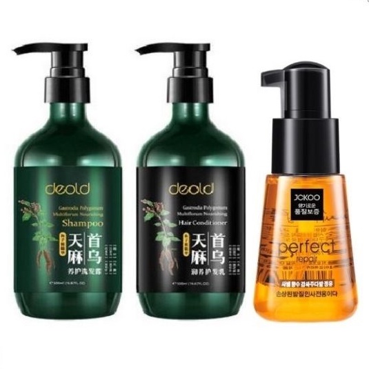 DEOLD HAIR SHAMPOO & CONDITIONAL SET+ JOKOO HAIR SERUM | Shopee Malaysia