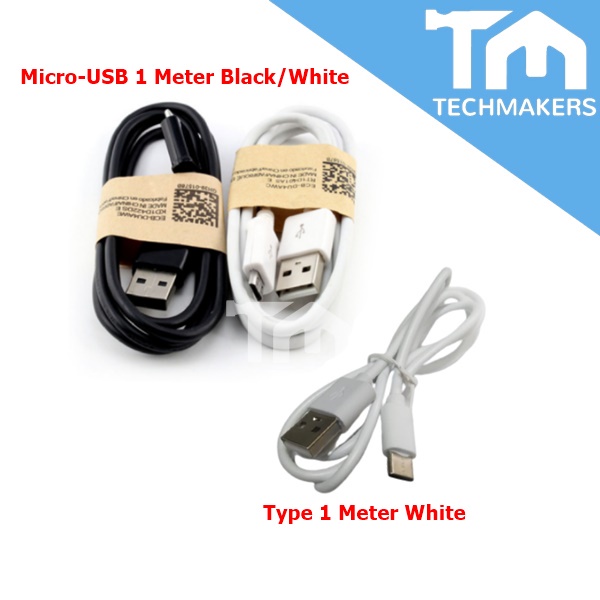 1 Meter Charging / Data Cable Micro USB / Type C Black White Best Value ...