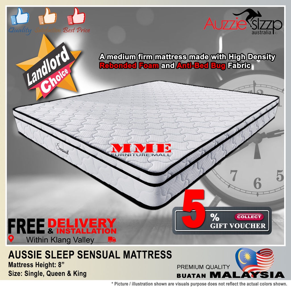 FREE DELIVERY BEST BUY 8” AUSSIE SLEEP SENSUAL REBOND FOAM MATTRESS ...