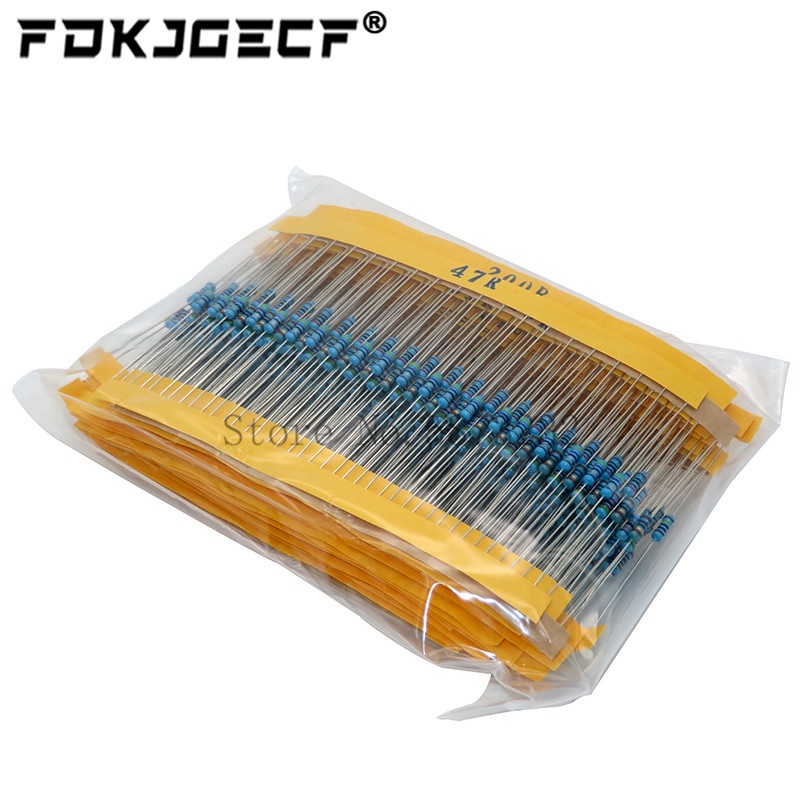 600PCS/LOT 1/4W Metal Film Resistor Kit 1% Resistor Assorted Kit Set 10 ...