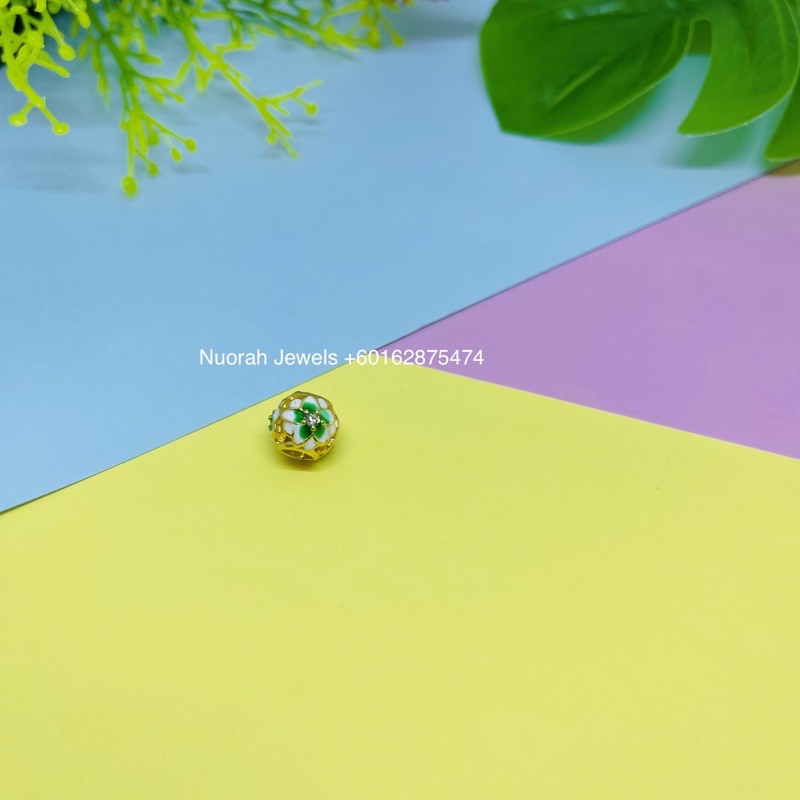 CHARMS BUNGA 🌸PANDORA 🎈 EMAS KOREA | DESIGN EMAS REAL | Shopee Malaysia