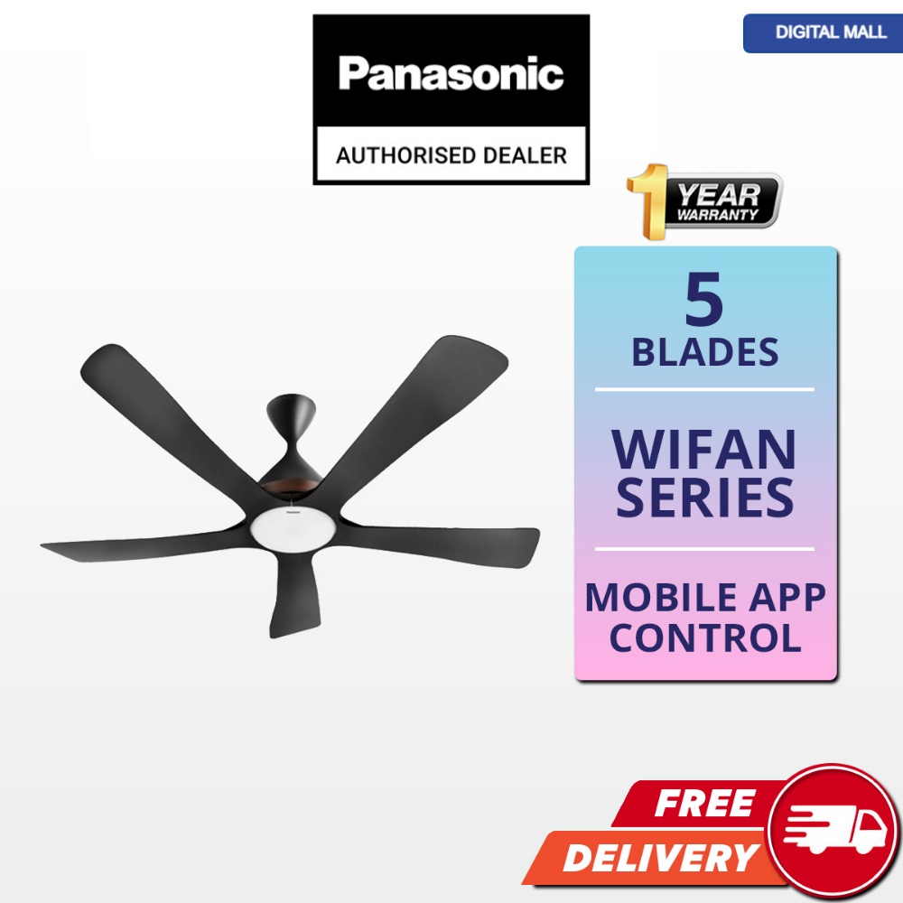 PANASONIC F-M15GC Ceiling Fan WIFI 5 BLADE 60" F-M15GCVBKSH Wider Air ...