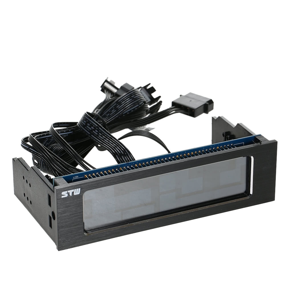 5.25" LCD Touch Screen Front Panel 4 Ways Fan Speed Controller and PC ...