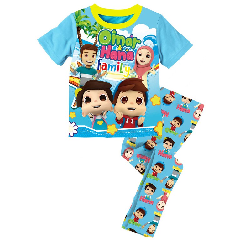 Ailubee Blue Omar Hana Family Pyjamas (2Y-7Y) | Shopee Malaysia