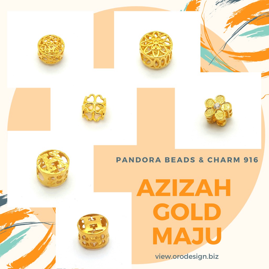 Pandora Charm & Beads 💎 Emas 916 💎 Orodesign 🌟🌟 FLOWER & ROUND Type 💍 🌟 ...