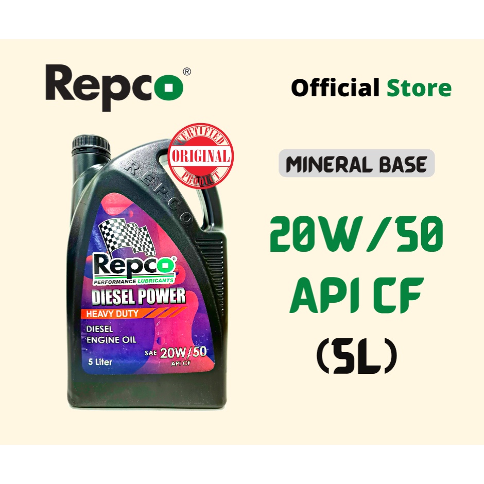 Repco Diesel Power 20W/50 API CF Diesel Engine Oil (5L) | Shopee Malaysia