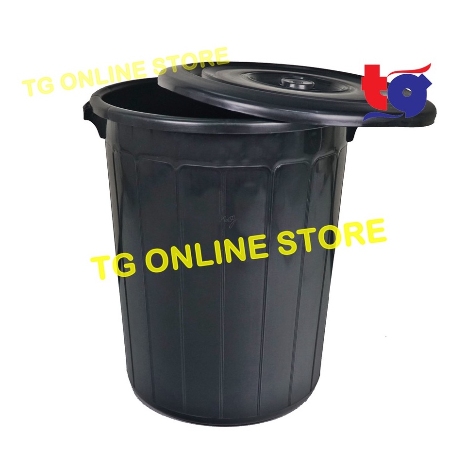 50L Black Garbage Bin with Cover / Dustbin / Tong Sampah / Pail with Cover | Shopee Malaysia