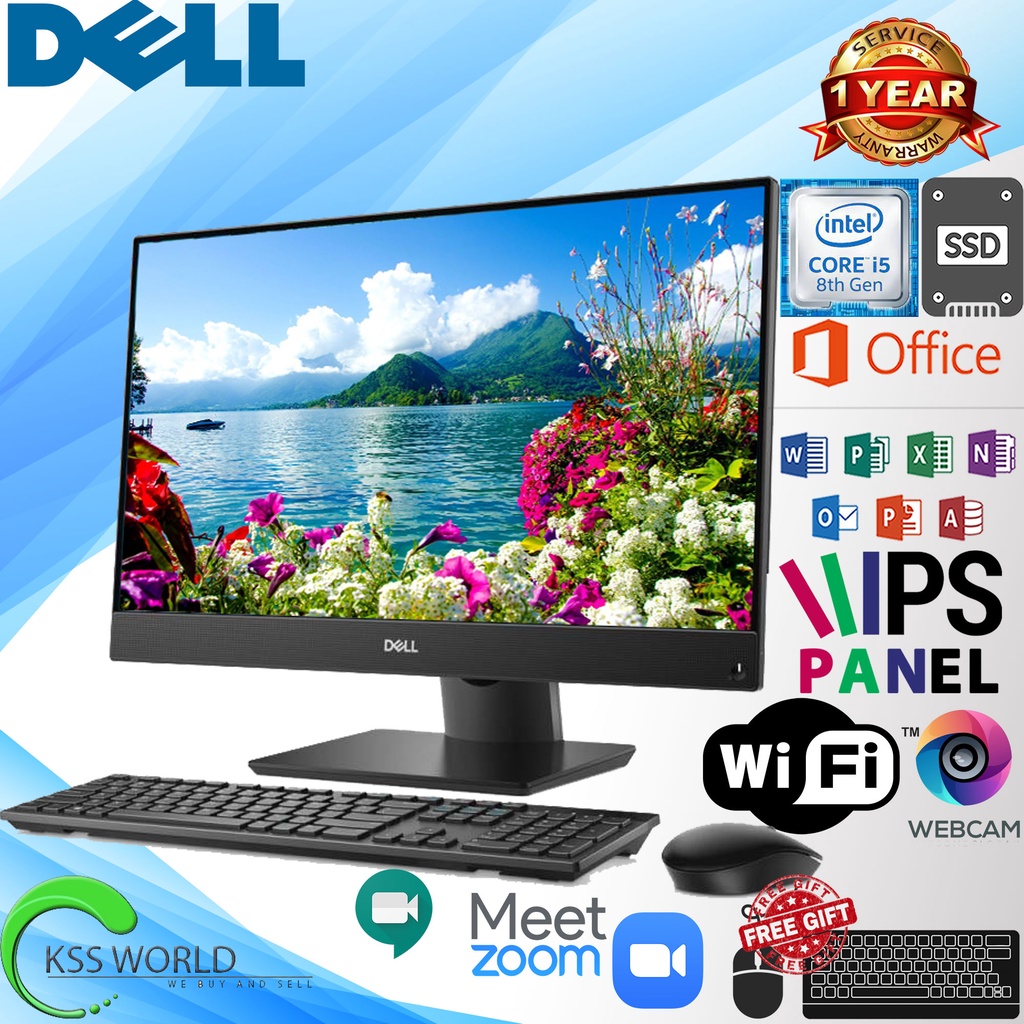 Dell AIO 7480 Intel Core i7 / i5 - 9thGen/8thGen ALL-IN-ONE Webcam Ips ...