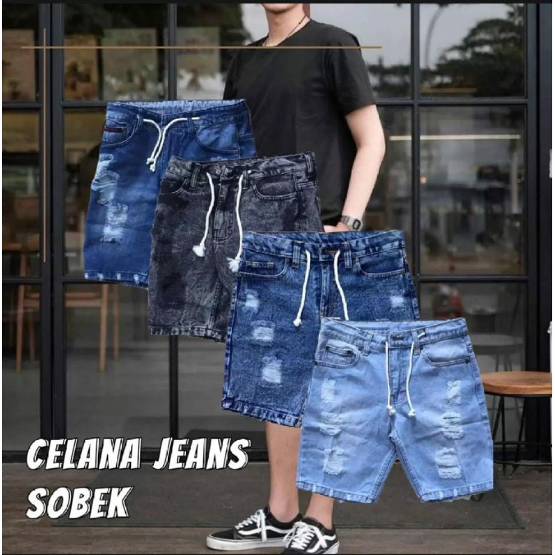 Ripped jeans Men cmj ripped Short jeans Men ripped jeans | Shopee Malaysia