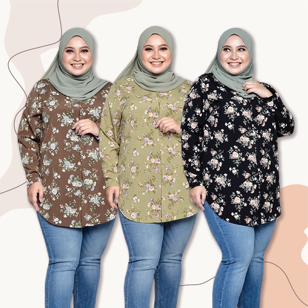XL-3XL PLUS SIZE MUSLIMAH FASHION BLOUSE Elegant Bell Blouse (6795 ...