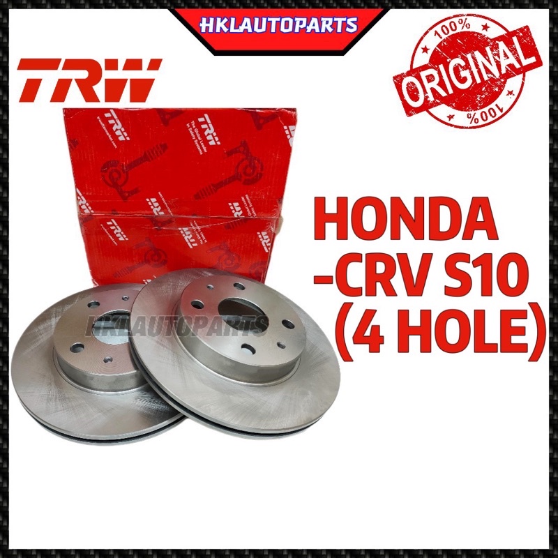 (2PCS)ORIGINAL TRW DISC ROTOR FRONT DF3109 HONDA CRV S10 (4HOLE ...