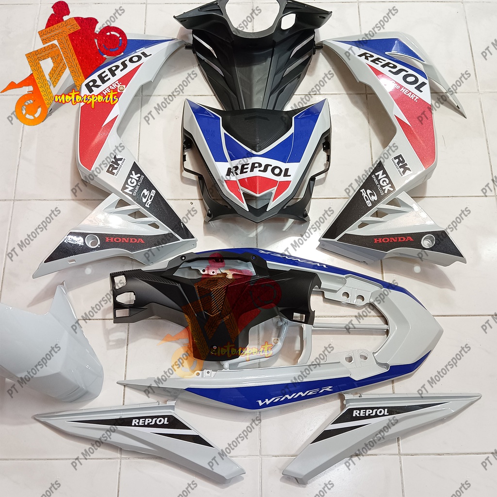 Honda RS150 Rs 150 V1 V2 Cover Set Body Set White Winner Repsol 32 OEM | Shopee Malaysia