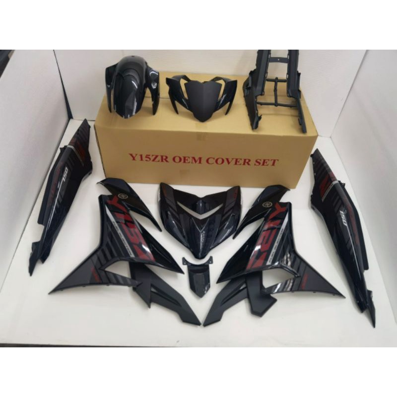 YAMAHA Y15 V2 COVER SET OEM (MATMAN BLACK) | Shopee Malaysia