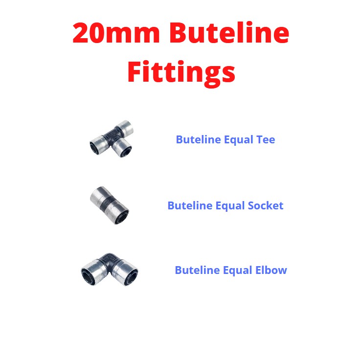 20mm (1/2") Buteline Fittings (Tee, Socket, Elbow) | Shopee Malaysia