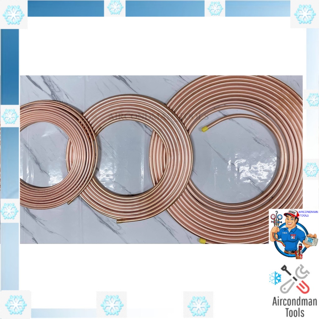 copper pipe aircond installation air conditioner tembaga paiping ...