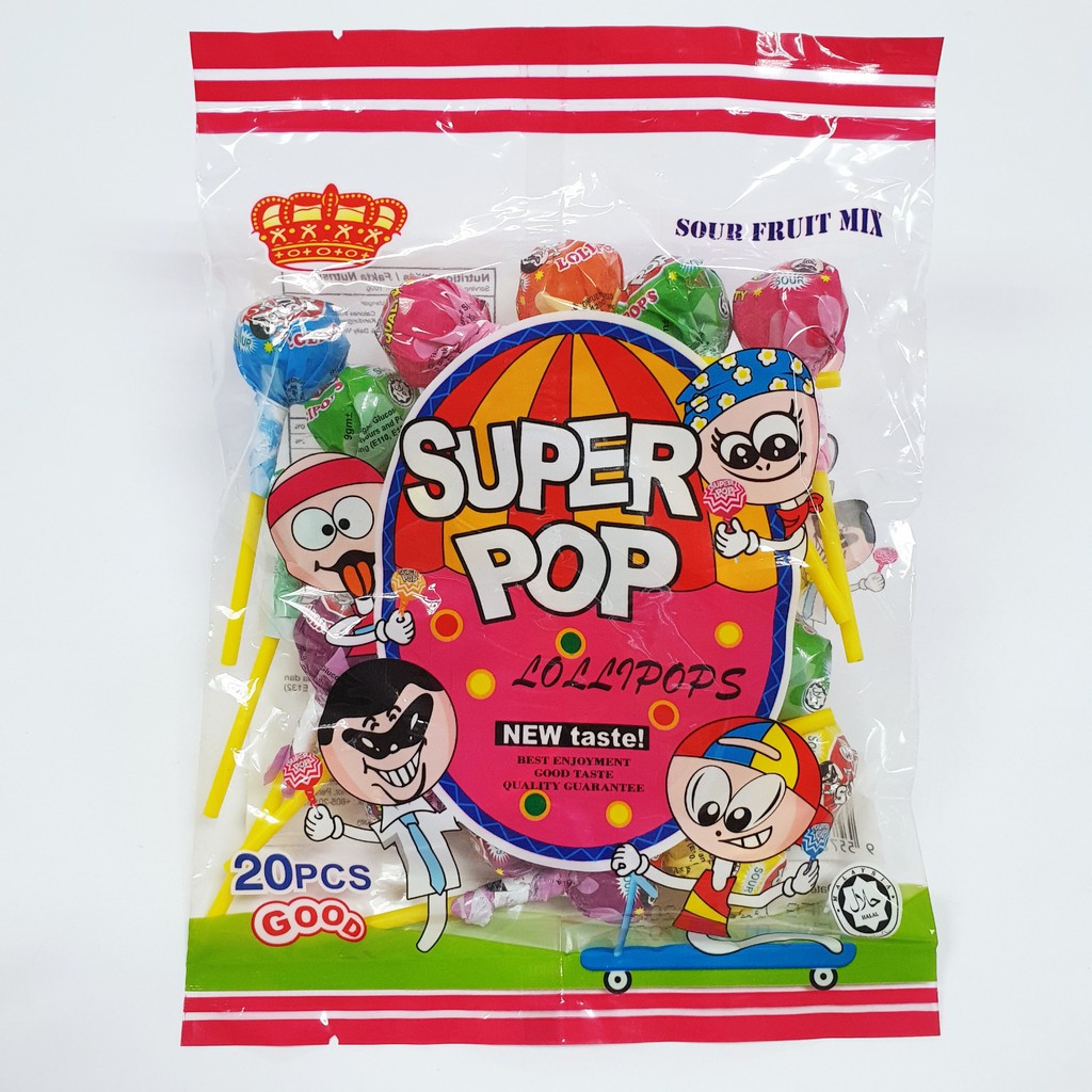 🔥SPECIAL 5 IN 1🔥 20Pcs KHY Mixed Fruit Super Pop Lollipop (160g) | Shopee Malaysia
