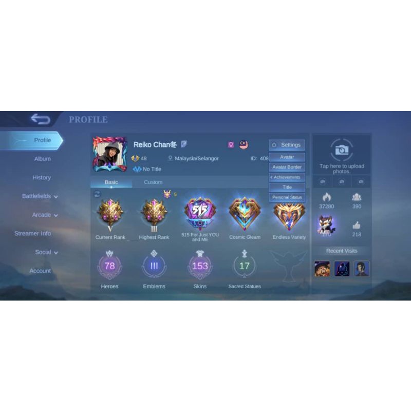 MLBB ACCOUNT MOBILE LEGENDS | Shopee Malaysia