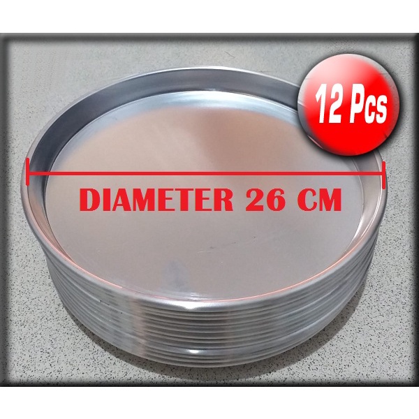 Pizza Pan Diameter 26 CM / Round Pan Without Joints (1 Dozen / 12 Pcs ...