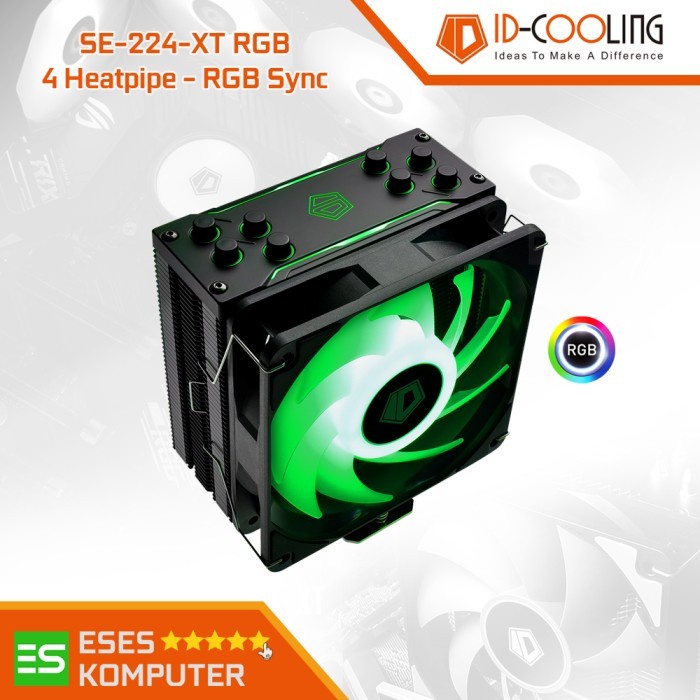 ID-COOLING SE-224-XT RGB CPU Air Cooler HSF Intel / AMD AM4 Ryzen ...