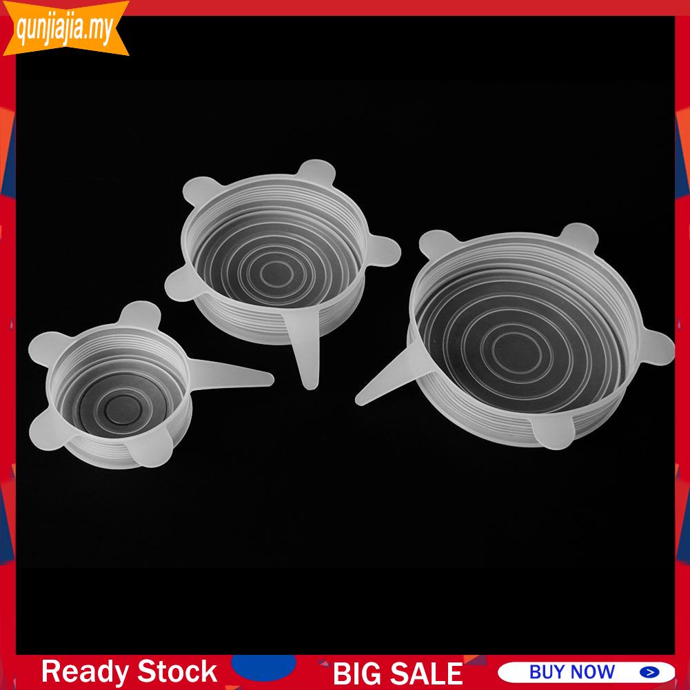 Heat Resistant Reusable Stretch Silicone Lids Food Wrap Bowl Pot Pan ...