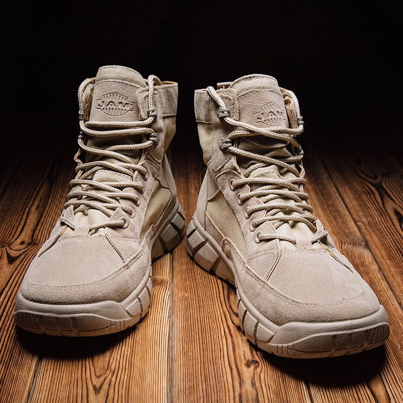 Spring Martin Boots Men's High-Top Outdoor Desert Rhubarb Labor ...