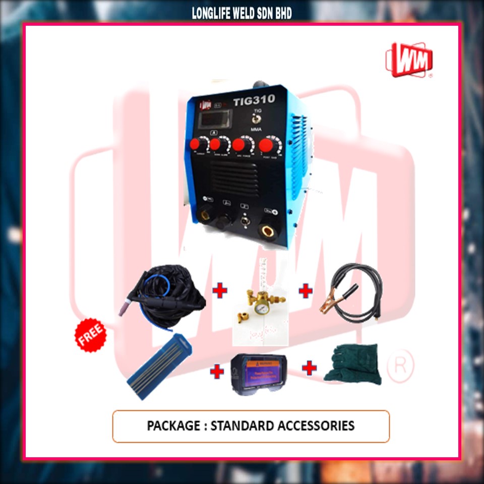 WIM TIG 310 WELDING MACHINE C/W TIG TORCH , ARGON REGULATOR & EARTH ...