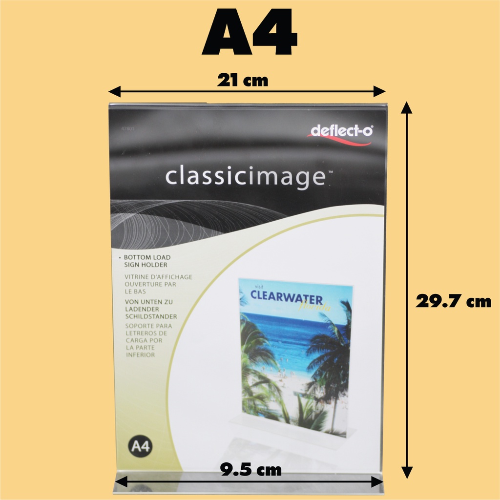 A4/A5/A6 Restaurant Table Menu Stand T-shape Menu Display Acrylic Stand ...