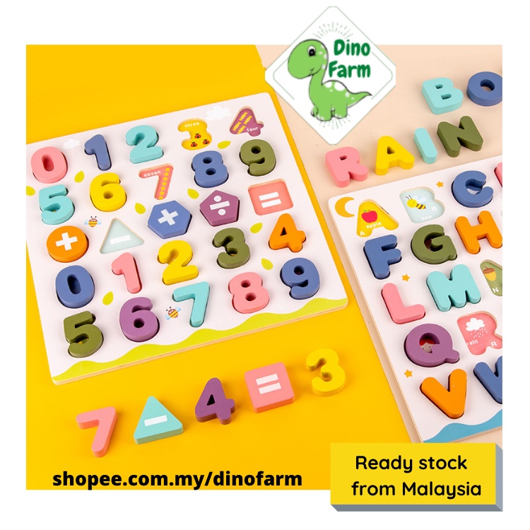 Macaroon color Puzzle Big size Number Alphabet 30cm x 30cm | Shopee ...