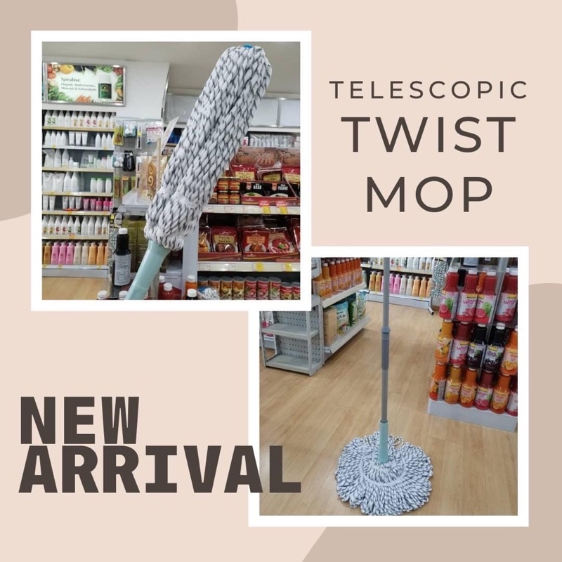 Telescopic Microfibre Twist Mop Cosway Perah Pulas Pusing kering Lap ...