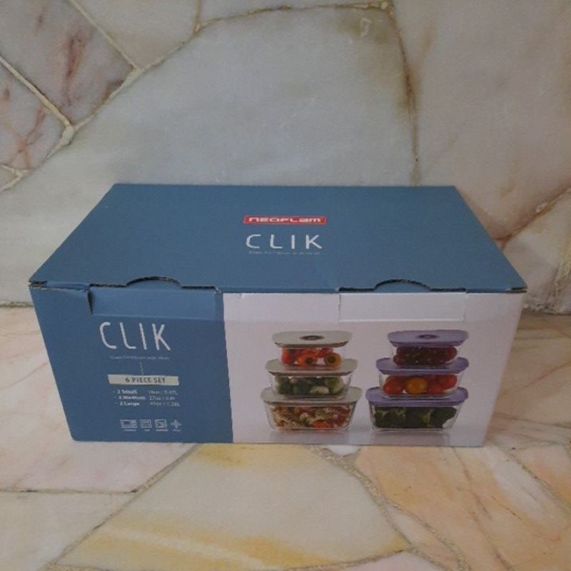 [Original] Korea CLIK Glass Container 6 pcs set | Shopee Malaysia