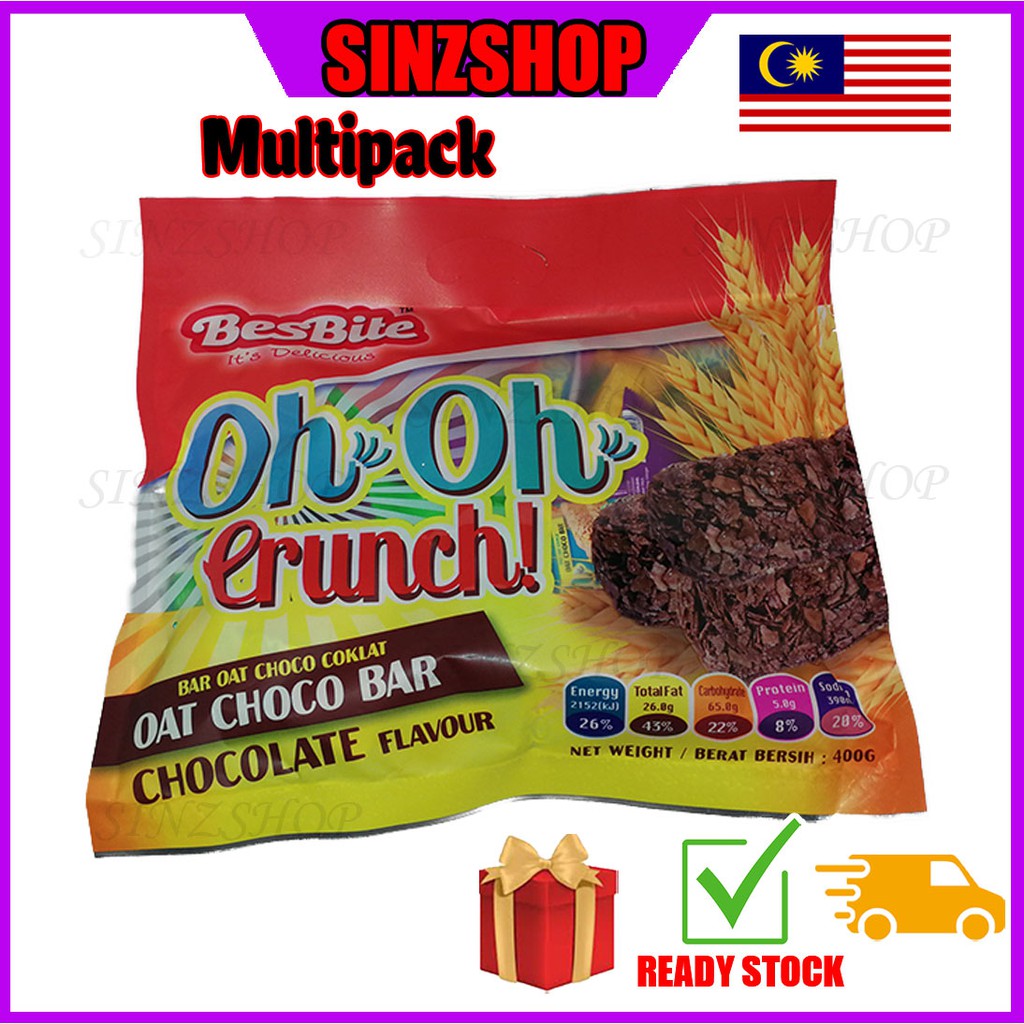 BESBITE [READY STOCK] OH OH CRUNCH Oat Choco Bar 400G Multipack ...