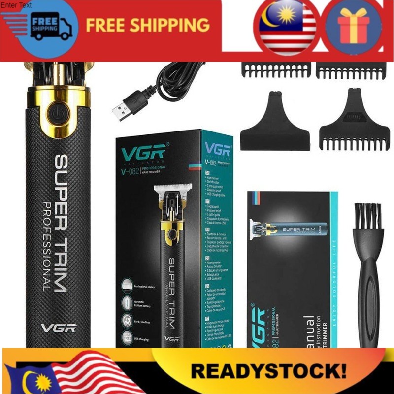 MESIN RAMBUT MISAI JAMBAM BATERI DAN PLUG VGR V082 Men Beard Trimmer ...