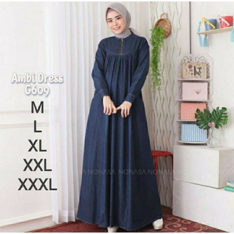 Gamis Jeans Elena Size M L XL XXL XXXL Dress / Muslim Clothes / Latest ...