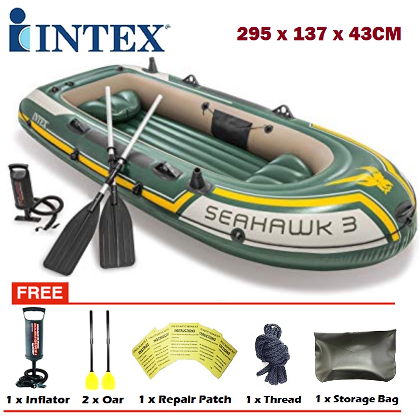 PROMOTION 68380 INTEX SEAHAWK 3 Inflatable 3 - 4 Person Swimming ...