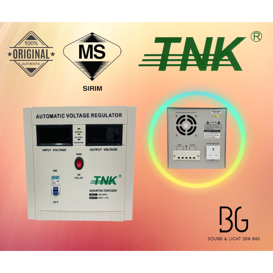 TNK TDR3000 3000VA Automatic Voltage Regulator WITH SIRIM | Shopee Malaysia