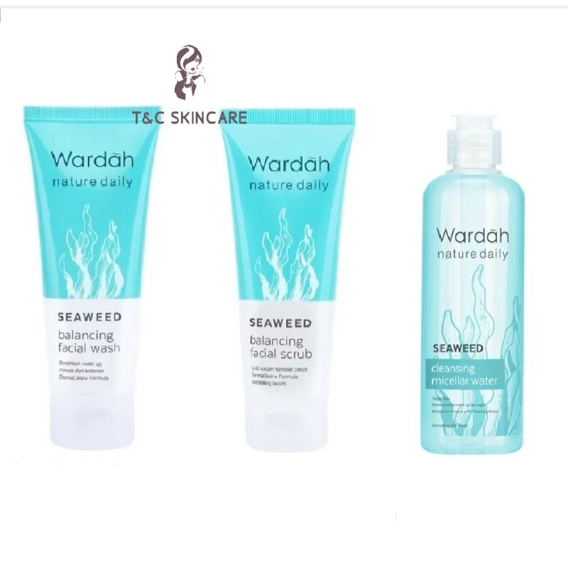 WARDAH Nature Daily Seaweed Balancing Facial Wash / Facial Scrub 60ml ...