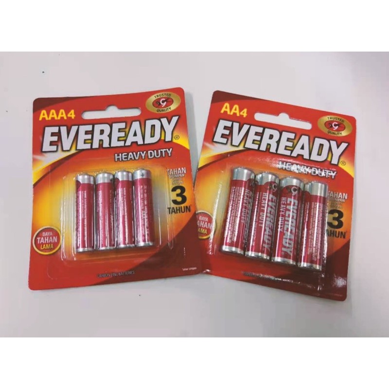 EVEREADY Heavy Duty Battery AA / AAA (4 Pcs) | Shopee Malaysia