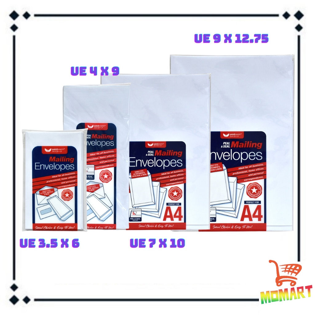 UNICORN White Envelope / Sampul Surat Putih (5PCS/20pcS) | Shopee Malaysia