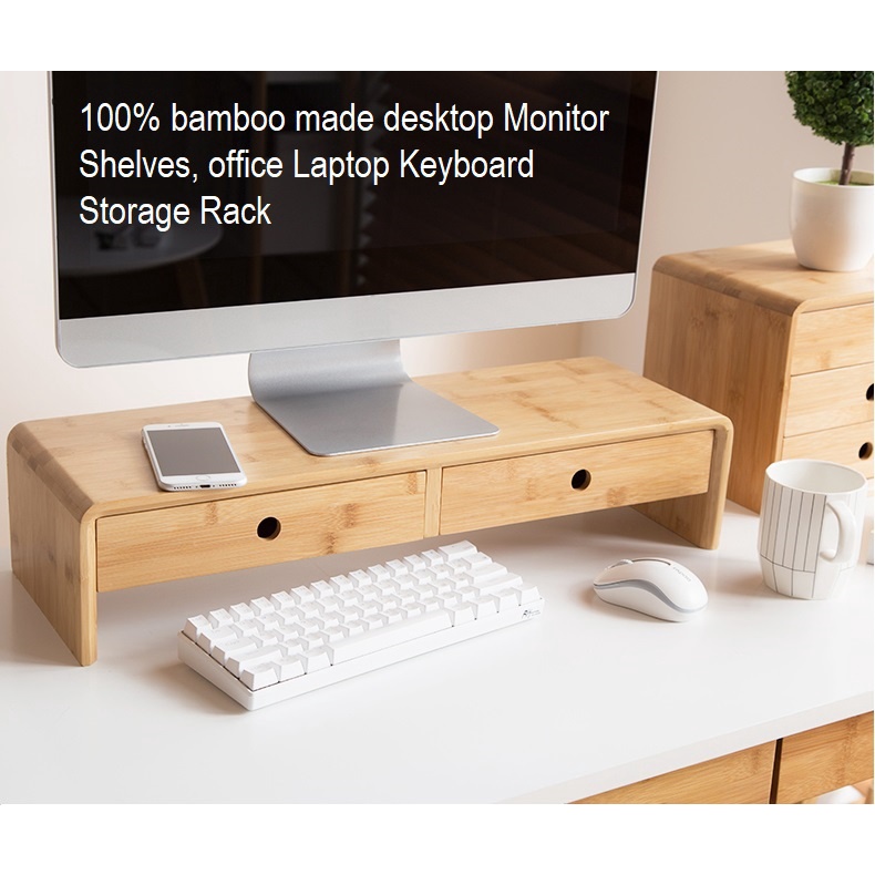 Wooden Computer Desktop Base Screen Monitor Shelves Office Laptop ...