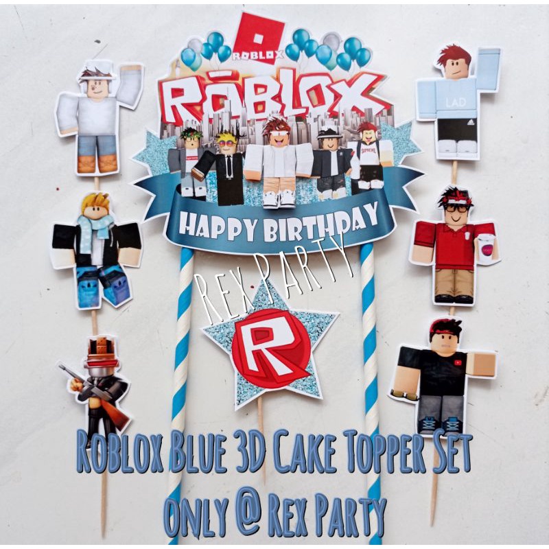 Roblox Cake Topper/3D Cake Topper Roblox Blue/Roblox Cake Topper ...