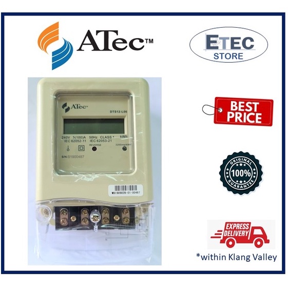 ATEC single Phase LCD Electronic kWh Meter 5100 , 240V, 50HZ, CL1.0, c ...