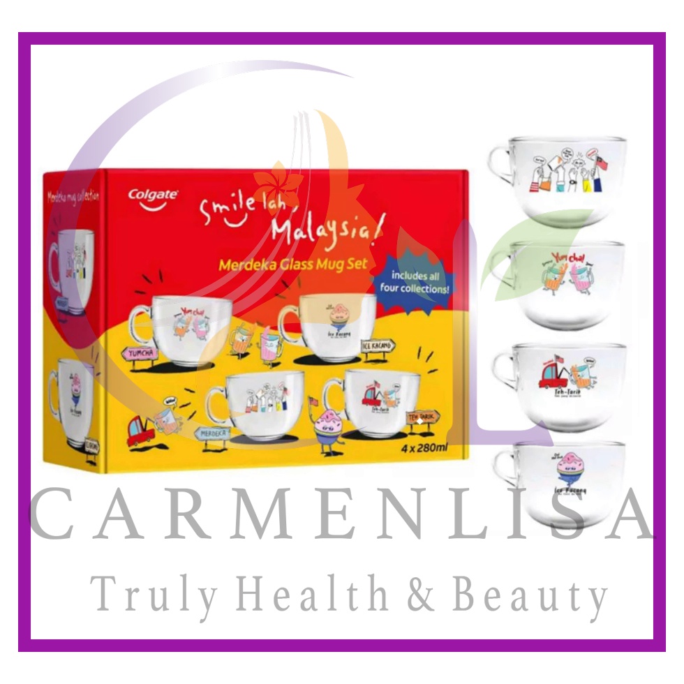Colgate Merdeka Glass Mug - Full Set (Limited Edition) | Shopee Malaysia
