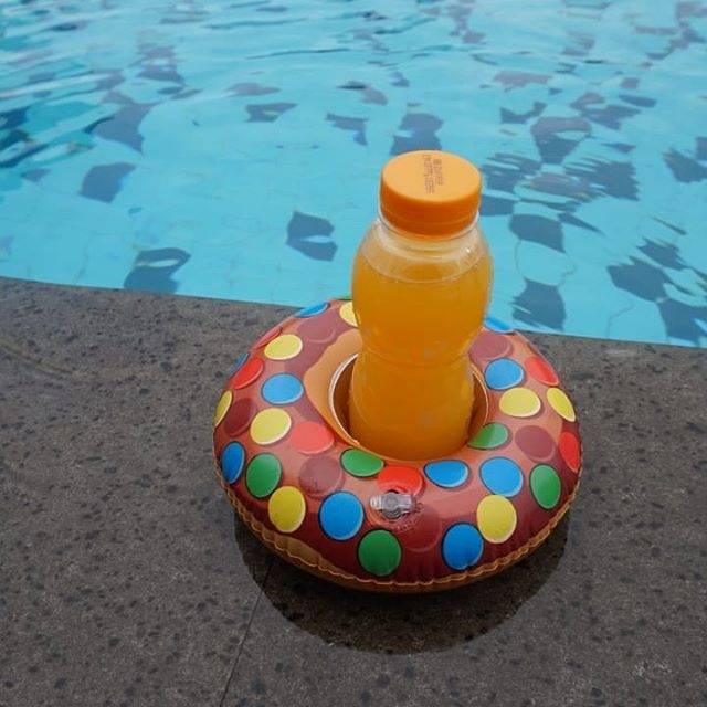 Mini Floaties/Cup Holder Polkadot Donut Drinking Place/Glass/Swimming ...